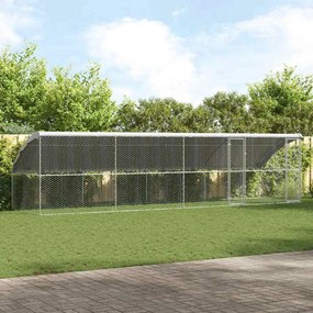 Psí kennel 4 ks Stříbrná 8 x 2 x 2 m Pozinkovaná ocel 3368332