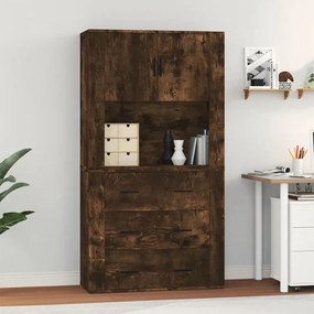 Skříň highboard kouřový dub kompozitní dřevo