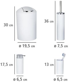 Bílá plastová sada doplňků do koupelny Calvo – Wenko