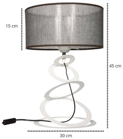 Stolní lampa INDIGO, 1x textilní stínítko (výběr ze 3 barev), (výběr ze 3 barev konstrukce), O