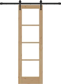 Posuvné dveře ORKDAL 61 x 198,5 cm Masivní borové dřevo a sklo 3332433