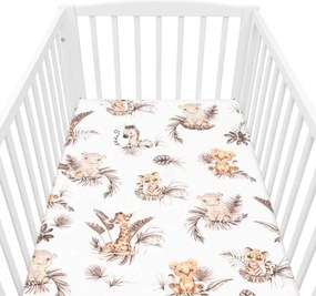 Bavlněné prostěradlo do postýlky New Baby Safari 120x60cm