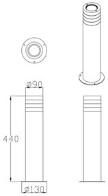 Venkovní lampa RINO 1xE27/12W/230V IP54 44 cm černá