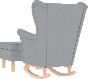 Houpací křeslo s podnožkou světle šedé textil 3307997