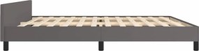 Rám postele s čelem šedý 200x200 cm umělá kůže 3125595