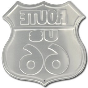 Plechová cedule Route 66 shield US Flag 30cm x 30 cm,