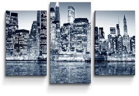 Sablio Obraz - 3-dílný Noční New York - 75x50 cm