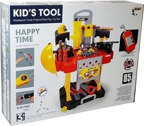 LEAN Toys Dětská dílna 3v1 na baterie, kufřík, 85 dílů, 56 cm