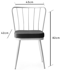 Bílo-černé kovové jídelní židle v sadě 2 ks Yildiz – Kalune Design
