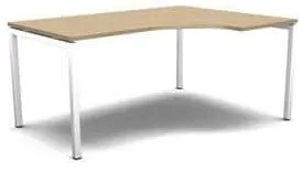 No brand  Ergo kancelářský stůl MOON U, 160 x 120 x 74 cm, bělený dub/bílá