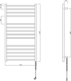 Sapho Sapho, REDONDO elektrický sušák ručníků, kulatý, 630x1160 mm, 130 W, leštěná nerez, ER230V