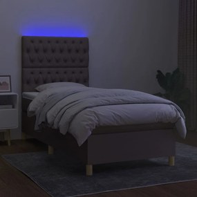 vidaXL Box spring postel s matrací a LED 90x190 cm textil [3135641] Barva: Černá