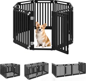 Costway Skládací ohradník pro psy z HDPE s 8 panely a uzamykatelnými dvířky