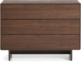 Komoda v dekoru ořechu v tmavě přírodní barvě 101x75x50 cm Norlen – Kave Home