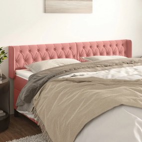 Čelo postele typu ušák růžová 203x16x78/88 cm samet 3119175