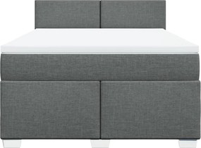 Box spring postel s matrací tmavě šedá 160x200 cm textil 3288233