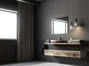 Zrcadlový infrapanel s LED osvětlením MIRROR 450W | Výhřevnost 8 m2 | 80x60 cm | WiFi termostat | Dálkový ovladač | Zrcadlo na šířku