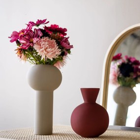 COOEE Design Keramická váza Pillar Sand 24 cm, krémová barva, keramika