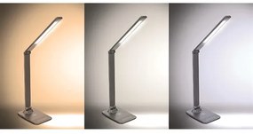 Solight LED stolní lampa 10W s bezdrátovým nabíjením, šedá