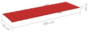 Dvojité lehátko s červenými poduškami impregnovaná borovice,  3065885