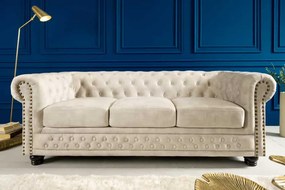 Designová trojsedačka Chesterfield 200 cm šampaňský samet