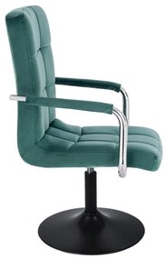 LuxuryForm Židle VERONA VELUR na černém talíři - zelená