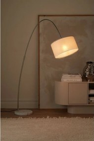 Bílá látková stojací lampa s ohybatelnou konstrukcí (výška 145 cm) Arc – Ellos Home