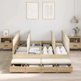 Rám postele s úložným prostorem se zásuvkou Sonoma dub 140 cm 3335695