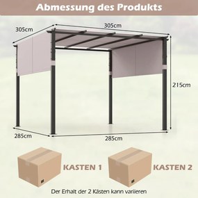 Costway Pergola se 2 nastavitelnými střechami altán voděodolný stabilní zimní