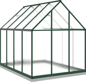 Skleník s podkladovým rámem zelený 224 x 169 x 202 cm hliník 3266324