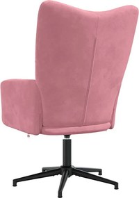 Relaxační křeslo růžové samet 328099