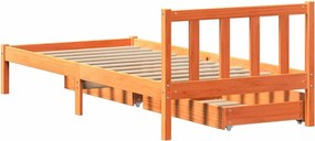 Postel bez matrace voskově hnědá 100 x 200 cm masivní borovice 3301491