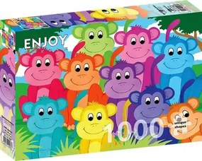 ENJOY Puzzle Duhové opičky / 1000 dílků / od 14 let