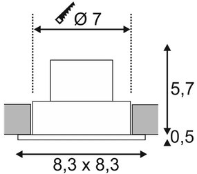 SLV 114451 Patta-F, zápuštěná bodovka IP 65, 12W LED 3000K, bílá, 8,3x8,3cm