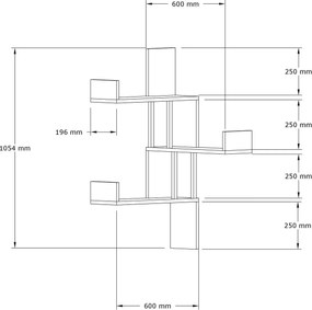 Nástěnná rohová police BOMBE dub safírový