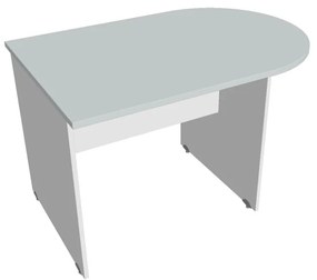 Stůl jednací oblouk 120 cm - Hobis Gate GP 1200 1 Dekor stolové desky: šedá, Dekor lamino podnože: bílá