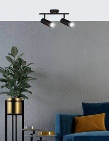 Černé stropní svítidlo Colly pro žárovku 2x GU10  - Candellux