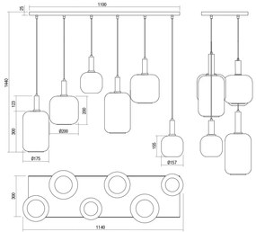 Smarter Závěsné svítidlo Brina se šesti stínidly, d.114cm