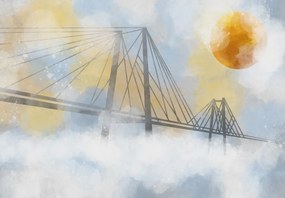 Fototapeta - Barevný most, akvarel (245x170 cm)