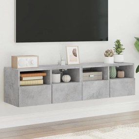 Nástěnné TV skříňky 2 ks betonově šedé 60 x 30 x 30 cm kompozit