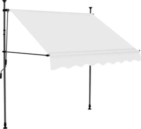 Ručně zatahovací markýza s LED světlem 150 cm krémová 145870