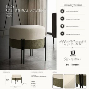 Khaki/krémový taburet Modern Style – Mauro Ferretti