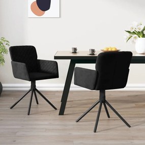 vidaXL Otočné jídelní židle 2 ks samet [344799] Barva: Černá