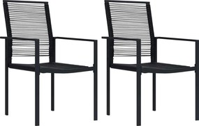 vidaXL Zahradní židle 2 ks PVC ratan černé [312171]