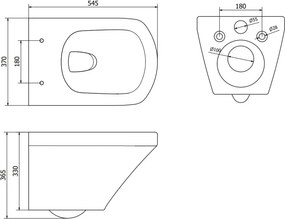 Mexen Vito WC mísa Rimless s pomalu sklopnou deskou slim, duroplast, bílý lesk - 30174000