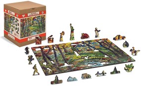Puzzle wooden city dřevěné puzzle chata v lese 2v1, 400 dílků eko