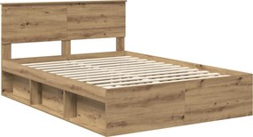 Rám postele s čelo Umělecký dub 140 x 190 cm Kompozitní dřevo 3407876