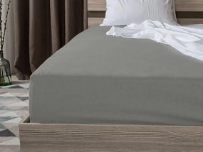 Sada krepového povlečení WHITE SHEEPS POLY šedé + prostěradlo Jersey 90 x 200 cm šedé, jednolůžko