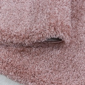 Ayyildiz, Kusový koberec Fluffy Shaggy 3500 rose, 80x150, růžová, ložnice