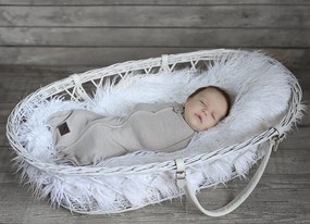 Sleepee Bavlněná zavinovačka od 3 kg BOHO, BÍLÁ + čepička ZDARMA